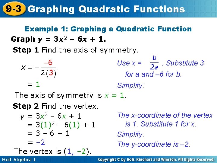 9 3 Graphing Quadratic Functions Warm Up Lesson