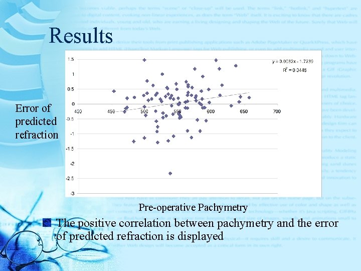 Corneal Pachymetry in Prediction of Refraction After Cataract