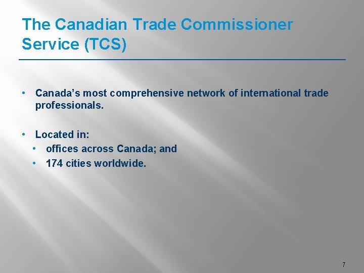 The ITB Policy and Exports 1 Canadian Export