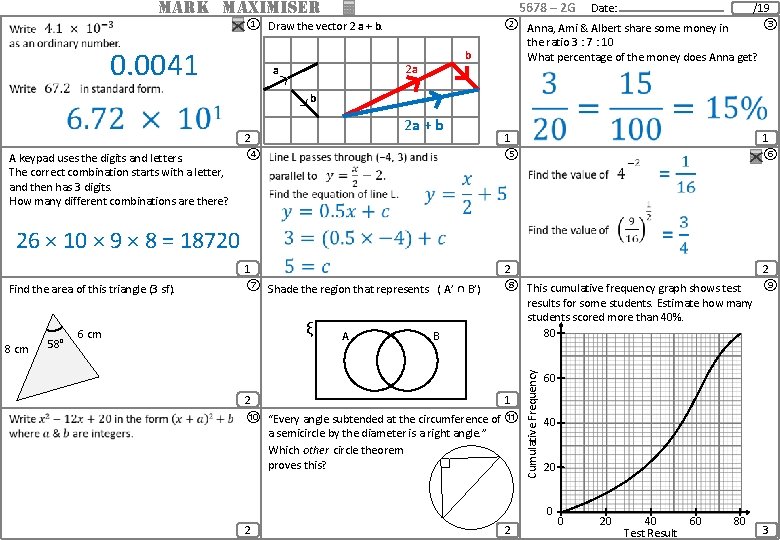 MARK MAXIMISER 5678 2 G Draw the vector