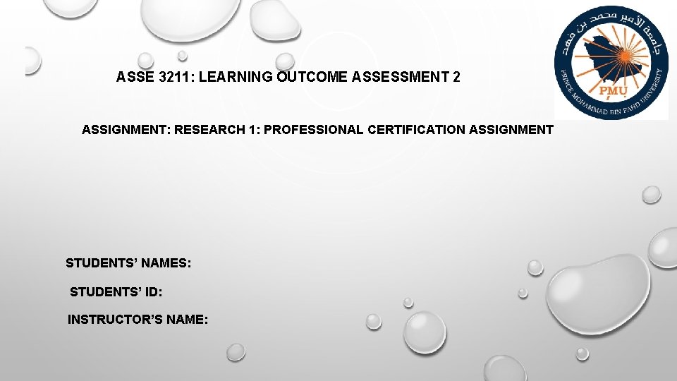 ASSE 3211 LEARNING OUTCOME ASSESSMENT 2 ASSIGNMENT RESEARCH