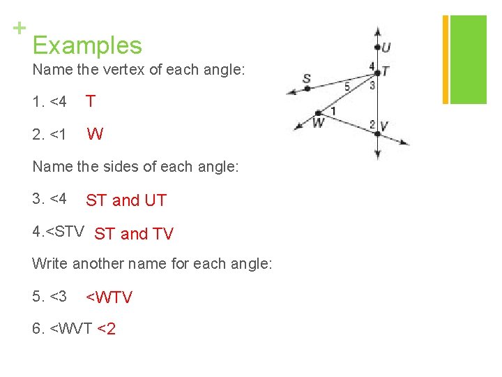 1 4 Angle Measure RealWorld Vocabulary n Ray