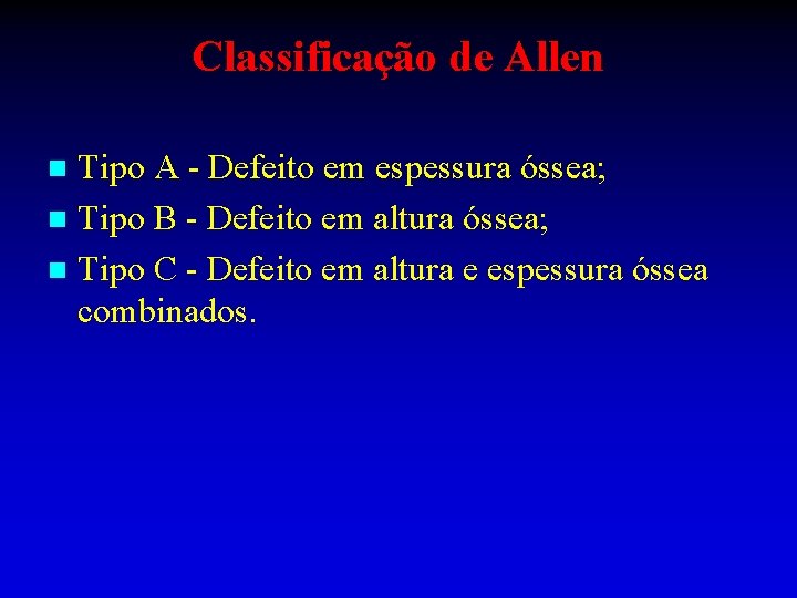 Disciplina de Implantodontia Curso de Odontologia ITPAC Seleo