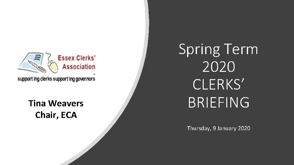 Tina Weavers Chair ECA Spring Term 2020 CLERKS
