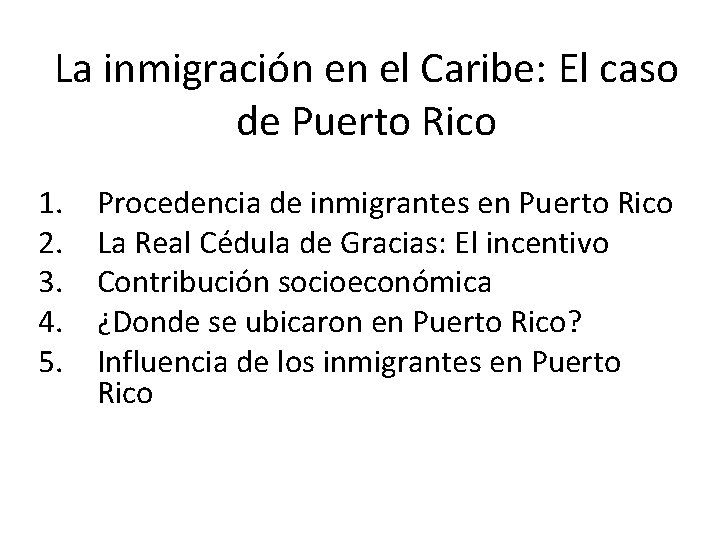 La inmigracin en el Caribe El caso de