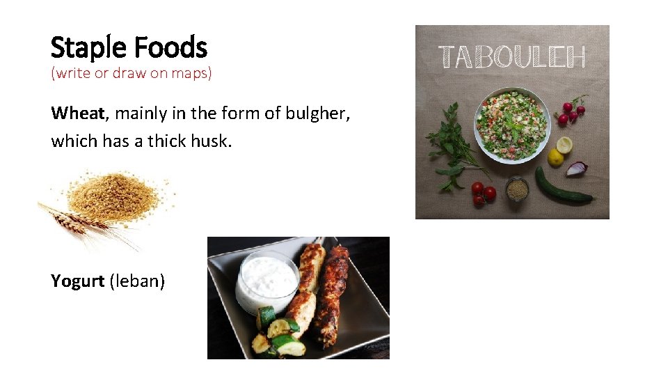 International Foods The Middle East Political Borders Please