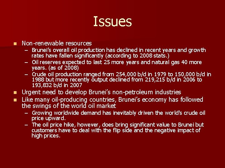 BE1401 CITBE Oil and Gas Production in Brunei