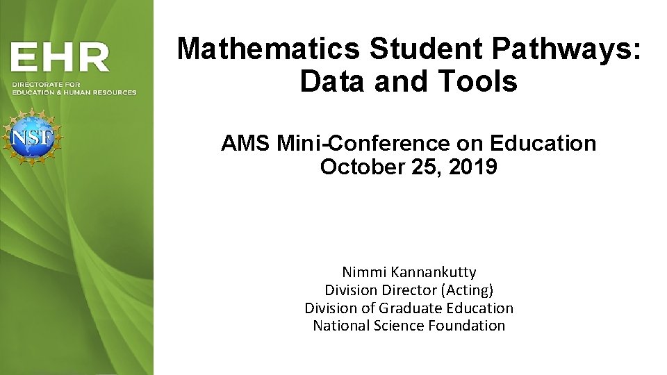 Mathematics Student Pathways Data and Tools AMS MiniConference