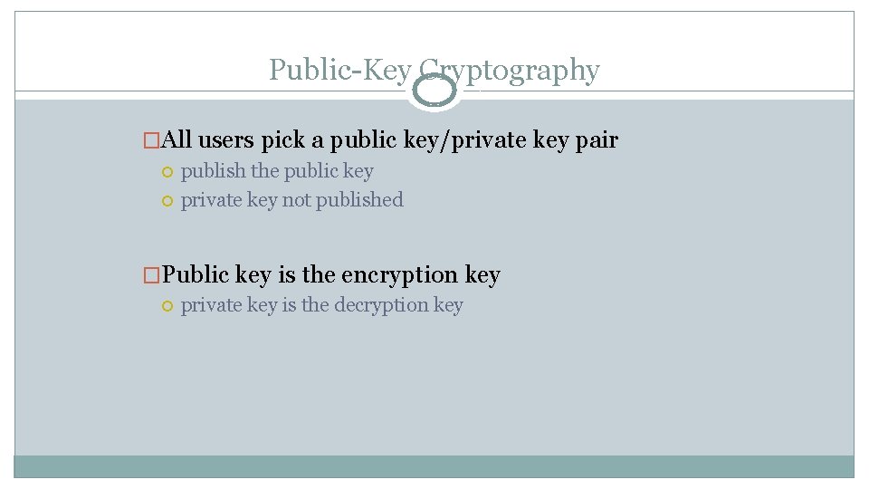Enabling Technology 1 Cryptography 1 Transcription cryptography only