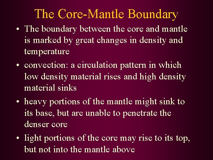 The Earths Interior Prepared by Betsy Conklin for