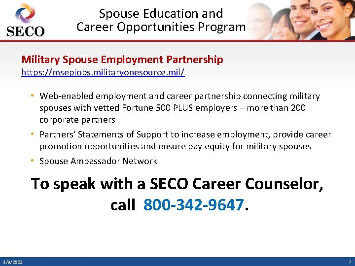 Spouse Education and Career Opportunities Program Presenter Name