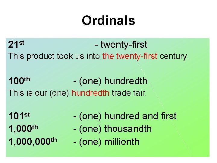 Numerals can be divided into cardinals ordinals fractions