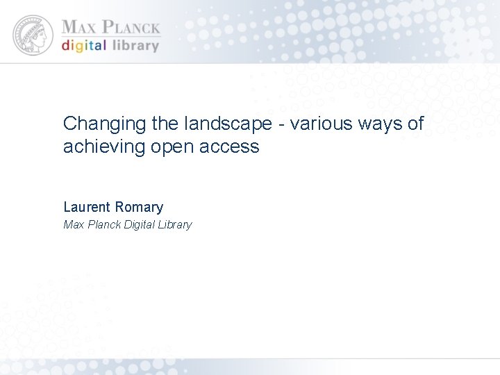 Changing the landscape various ways of achieving open