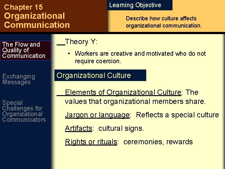 Learning Objective O U T L 15 I