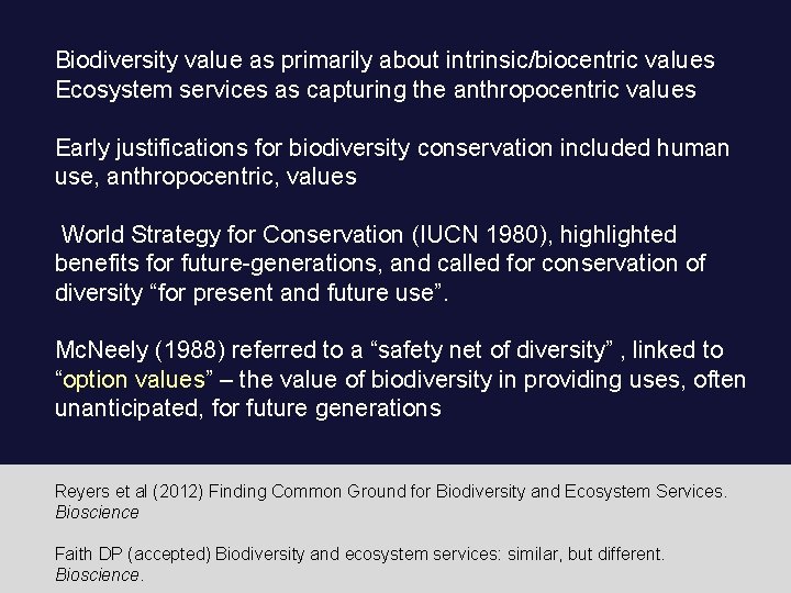 Ecology Evolution and Sustainable Use of Tropical Biodiversity