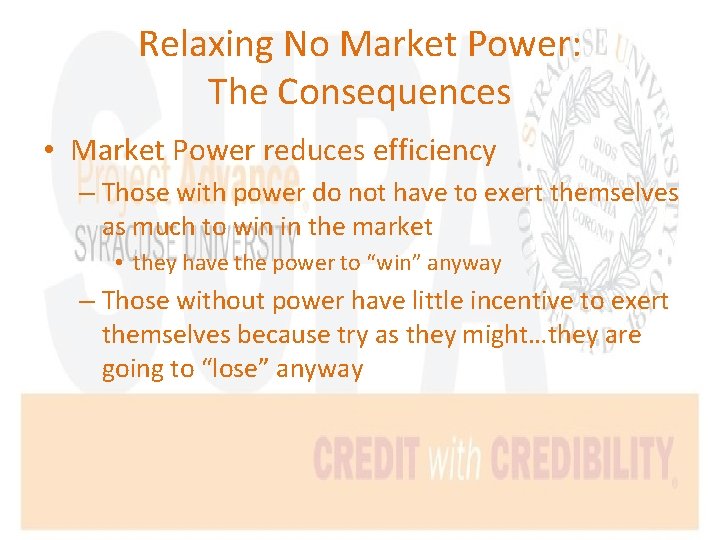 Market Power Market Failure and General Competitive Equilibrium