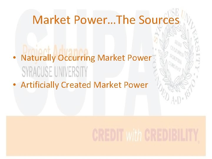 Market Power Market Failure and General Competitive Equilibrium