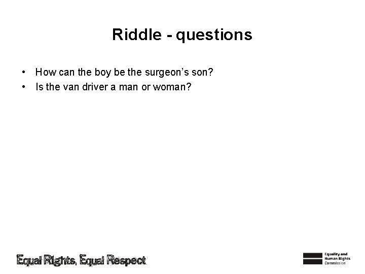 Prejudice and stereotypes Note to teacher These slides