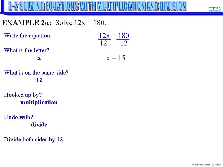 Chapter 03 Section 02 Solving Equation with Multiplication