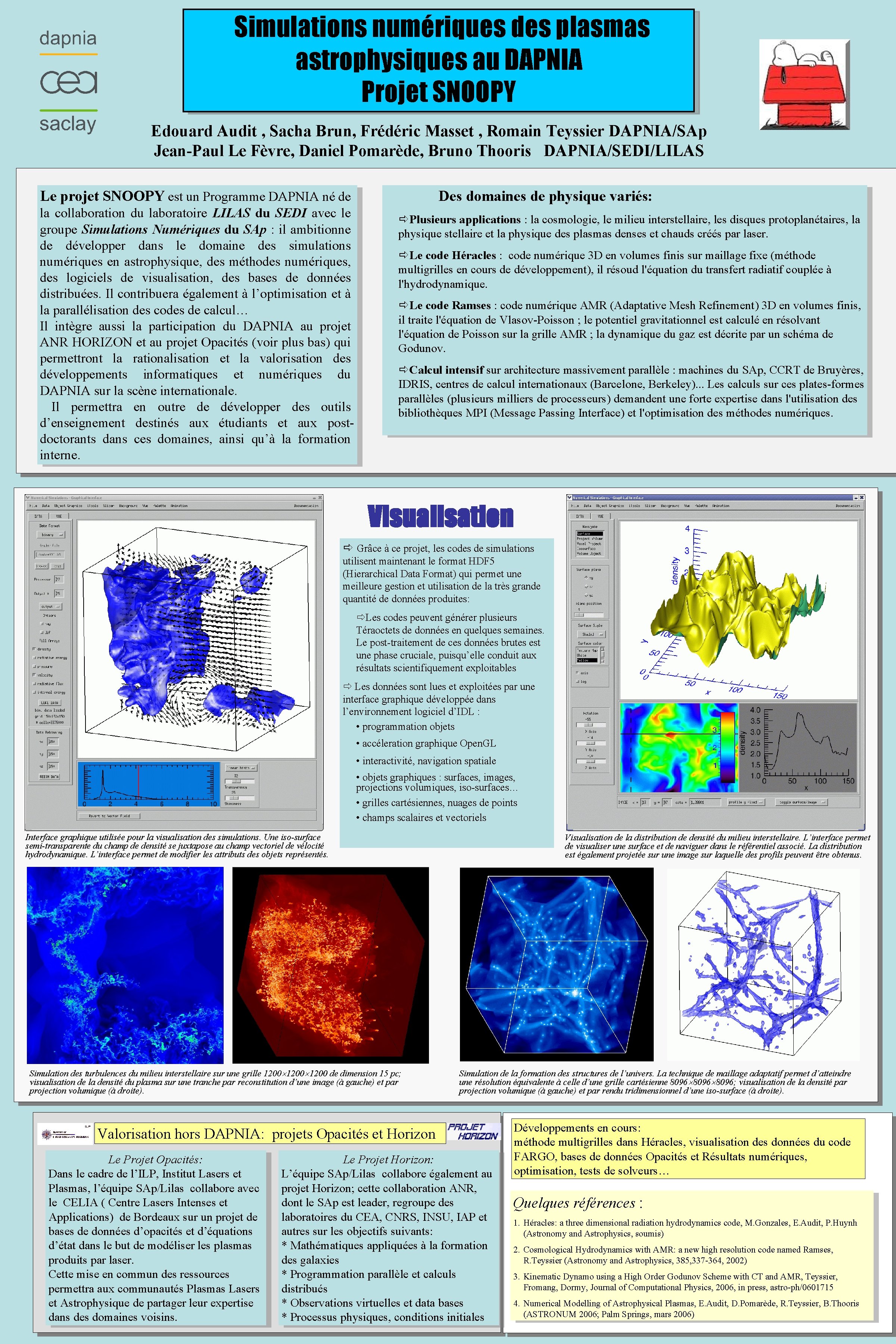 Simulations numriques des plasmas astrophysiques au DAPNIA Projet