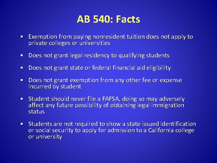 AB 540 Understanding the Law and How It