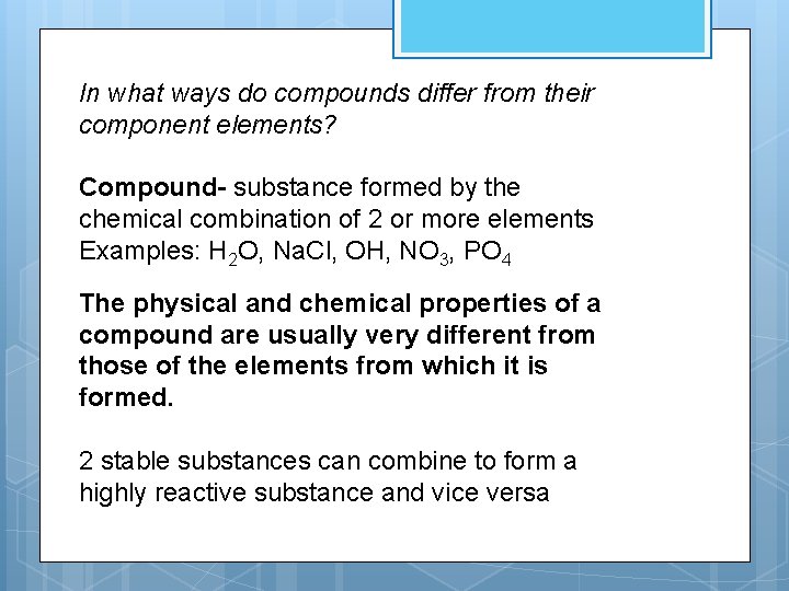 Biology Chapter 2 The Chemistry of Life Essential