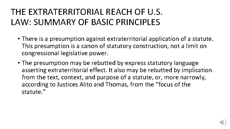 Chapter 7 THE EXTRATERRITORIAL REACH OF U S
