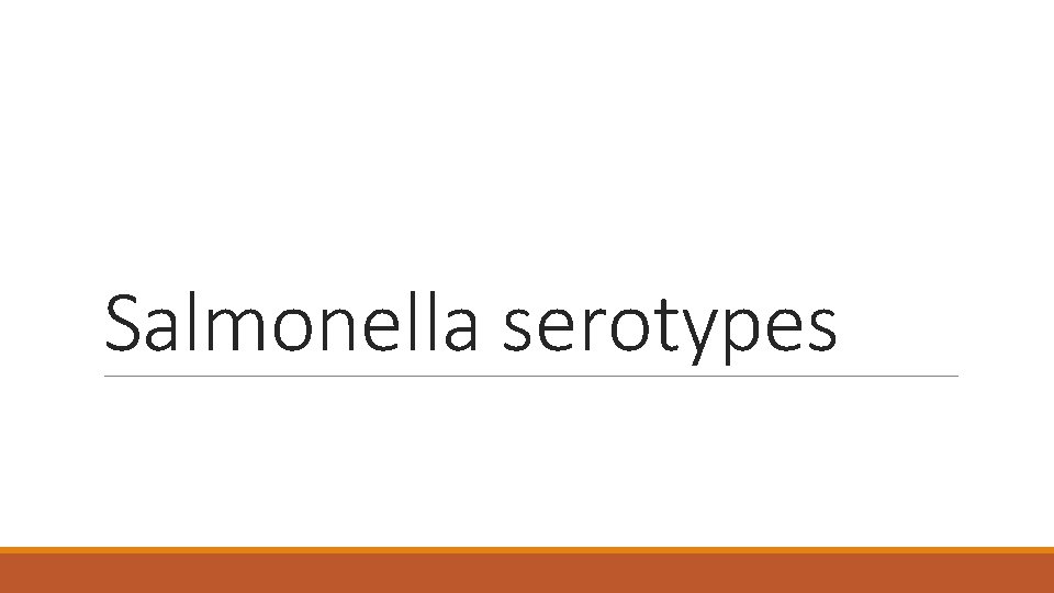 Salmonella serotypes Salmonella enterica Salmonella I SNOMED CT