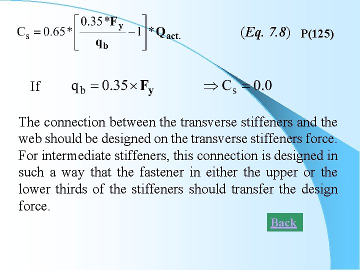 Chapter 9 WEB STIFFENERS contents l Introduction l