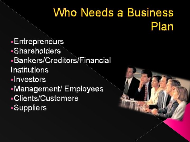 CHAPTER 5 BUSINESS PLAN AND SOURCES OF FINANCING