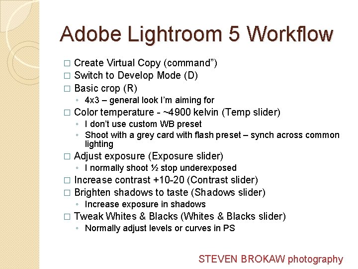 Model Photography Post Processing Workflow Steve Brokaw Photo