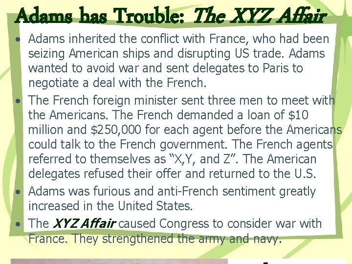 George Washington and John Adams A New Nation