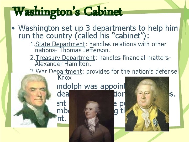 George Washington and John Adams A New Nation