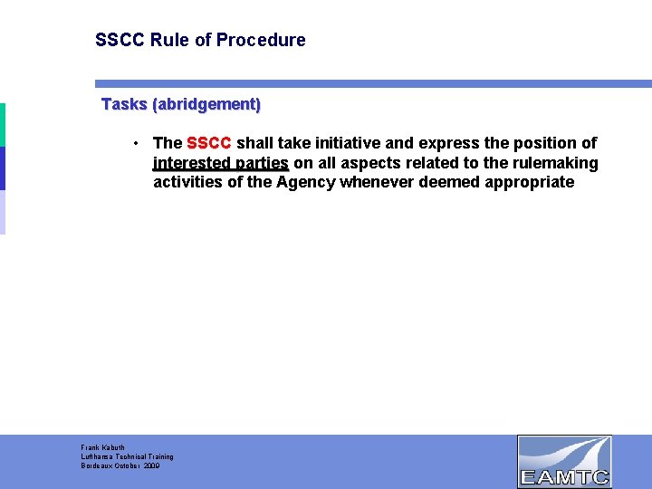 SSCC What are they doing Frank Kabuth Lufthansa