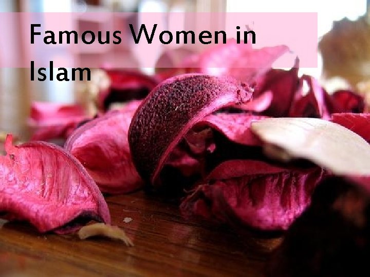 Famous Women in Islam Introduction What is the