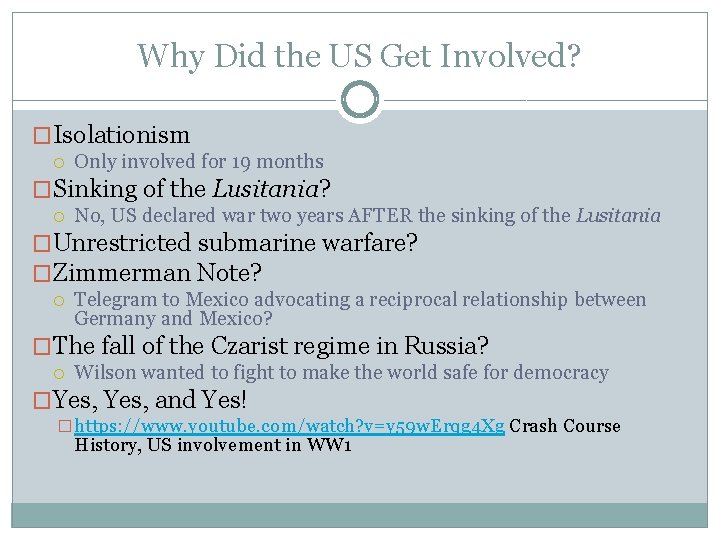 Recent US History 2 Unit 1World War 1