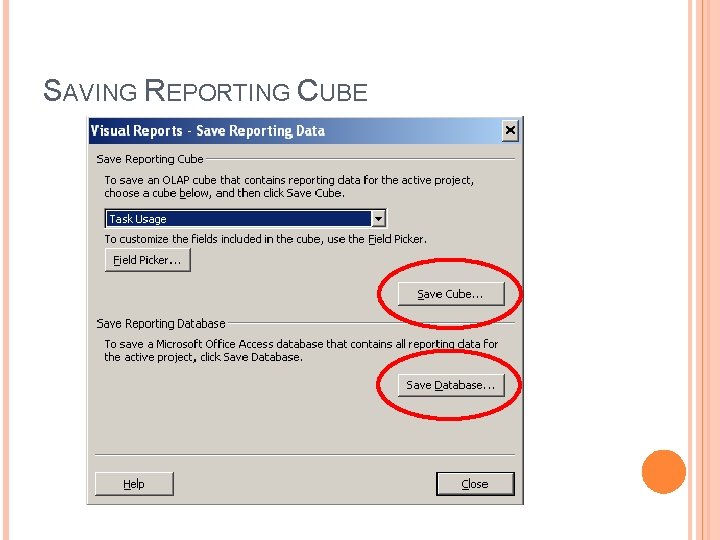 VISUAL REPORTS USING MSP 2007 Presented by Mary