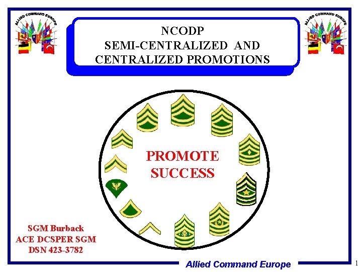 NCODP SEMICENTRALIZED AND CENTRALIZED PROMOTIONS PROMOTE SUCCESS SGM