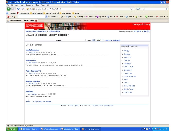 Reference Resources Script Library Instruction Lovejoy Library Southern