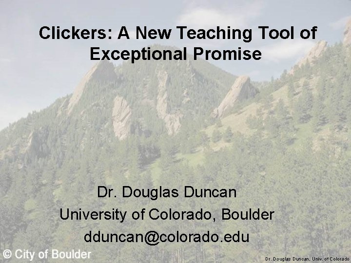 Clickers A New Teaching Tool of Exceptional Promise