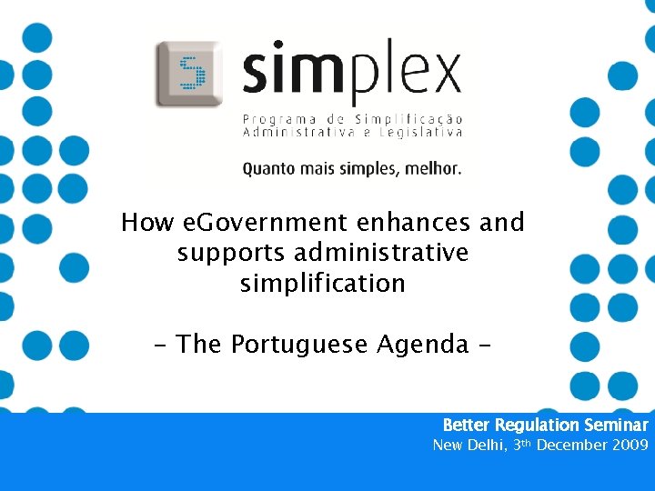 How e Government enhances and supports administrative simplification