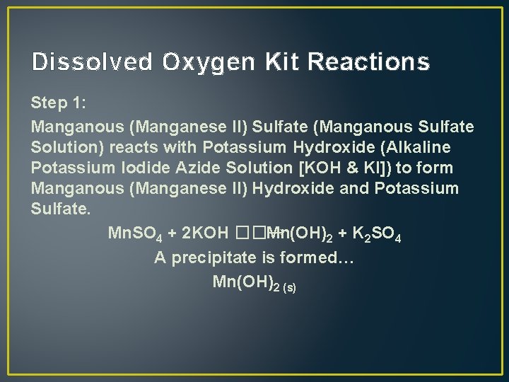 Dissolved Oxygen Reactions http www lamotte comimagesp dfsinstructions7414