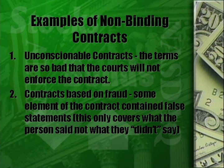 1808 BR What is a contract used for