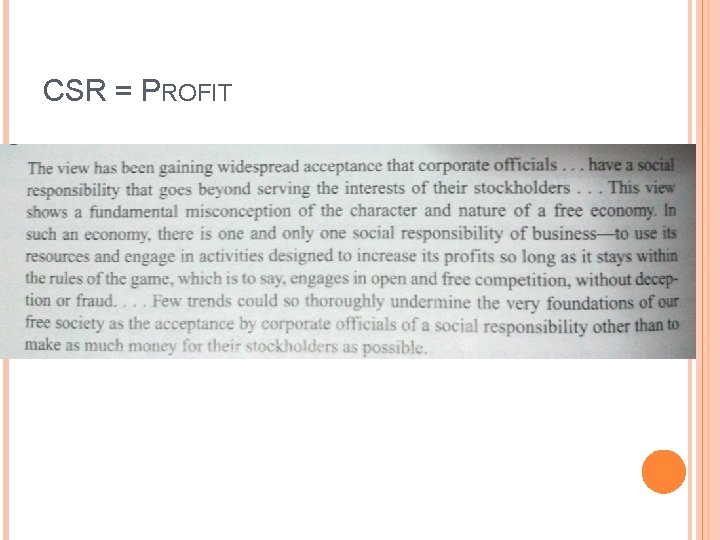 CORPORATE SOCIAL RESPONSIBILITY CORPORATE SOCIAL RESPONSIBILITY Also ...