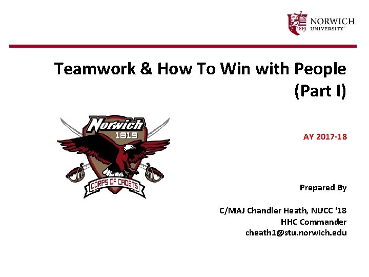 Teamwork How To Win with People Part I