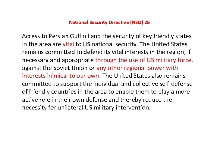National Security Directive NSD 26 Access to Persian