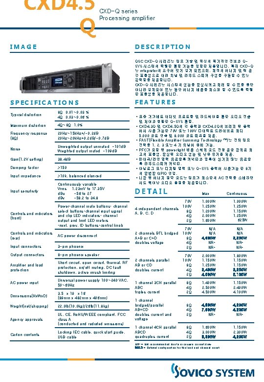 CXD 4 5 Q CXDQ series Processing amplifier