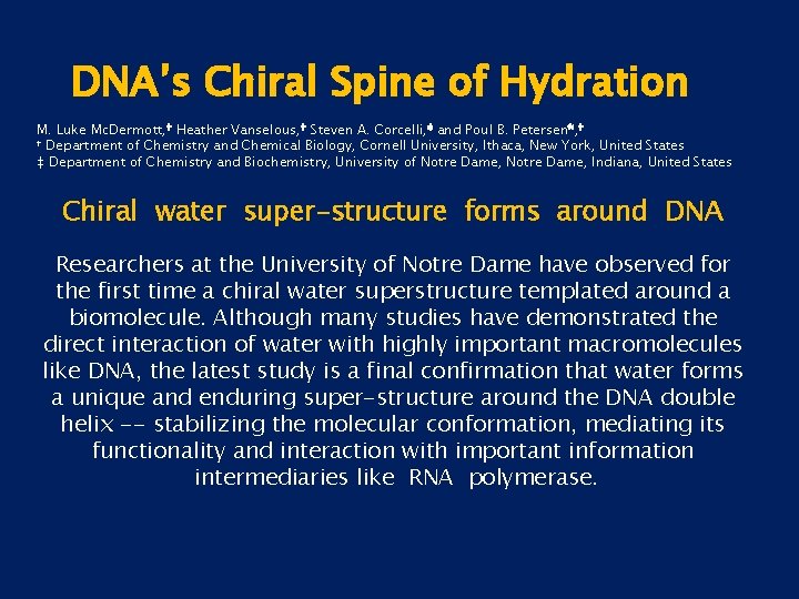 The role of water in DNA detection by
