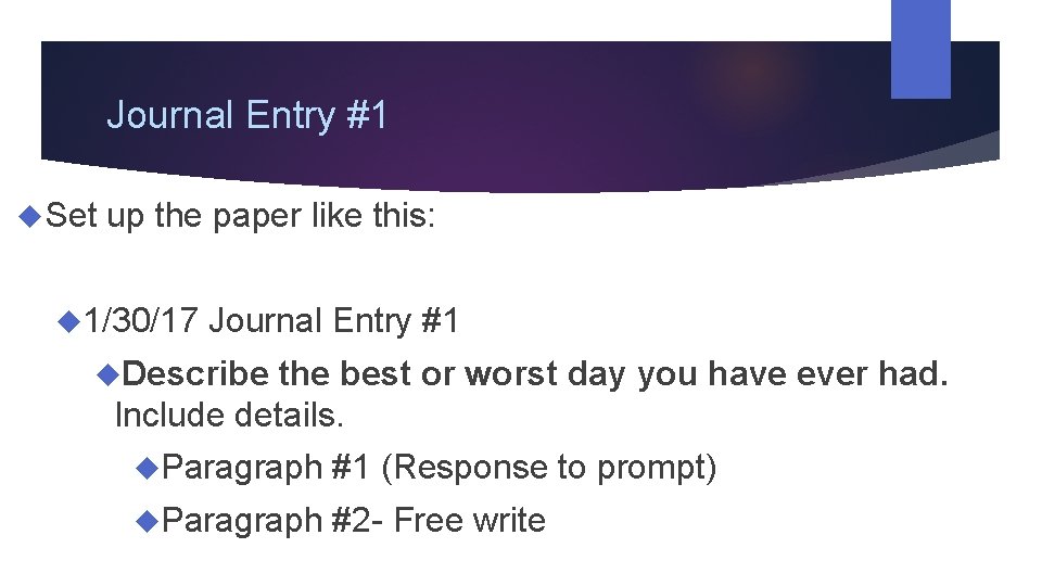 Journal Entries Journal Entry 1 Set up the