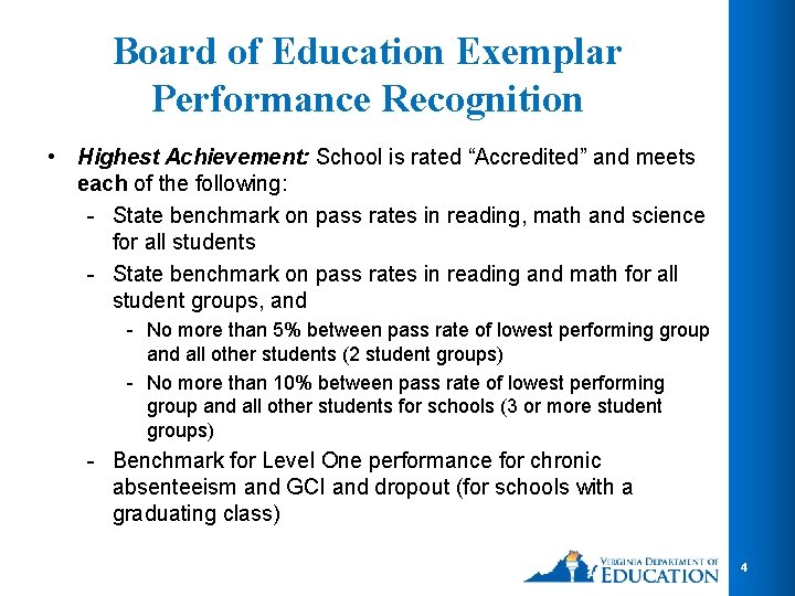 Board of Education Guidelines on Exemplar School Recognition